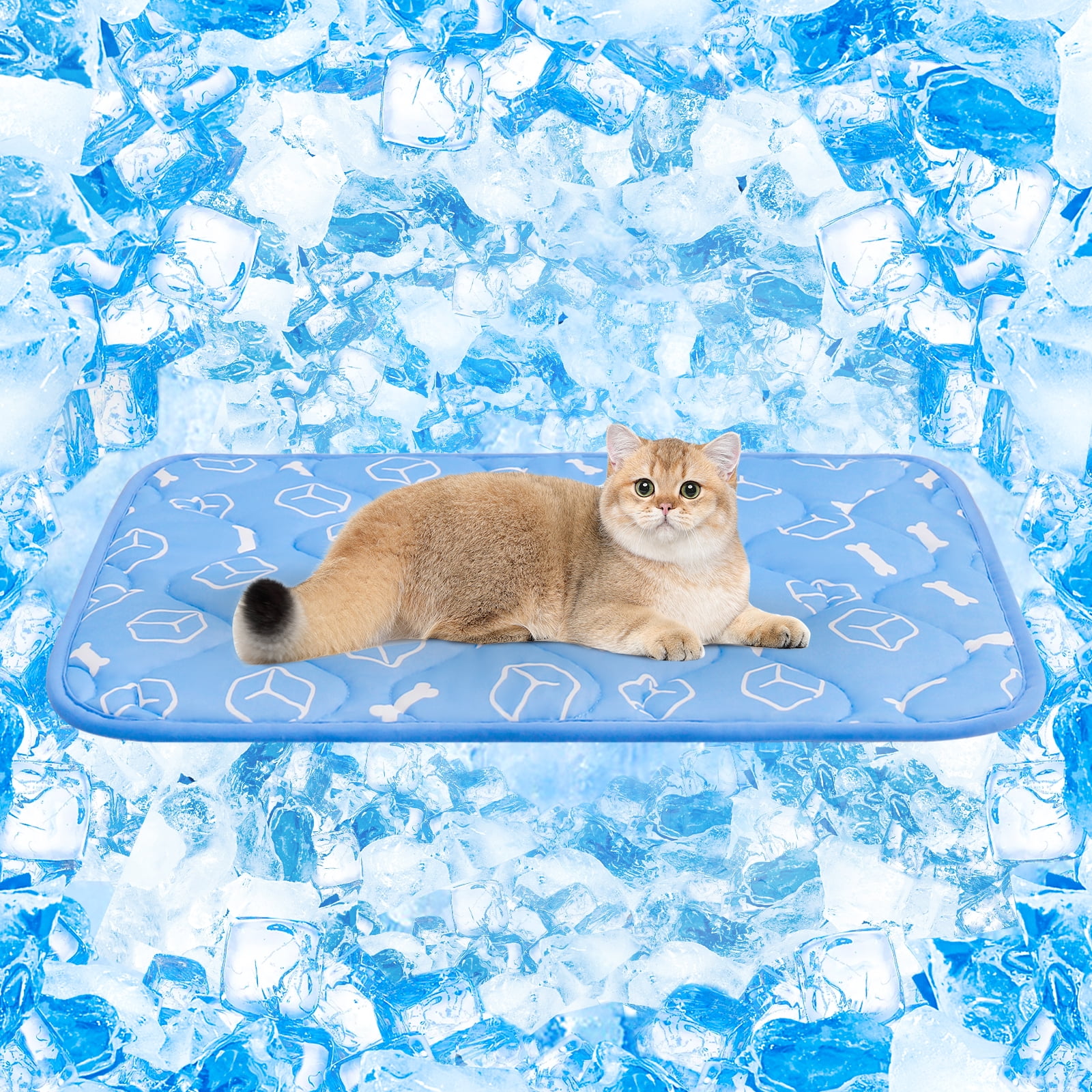 Rywell Upgrade Cat Cooling Mat, 18"x24" Thicken Cooling Pad for Cat ...