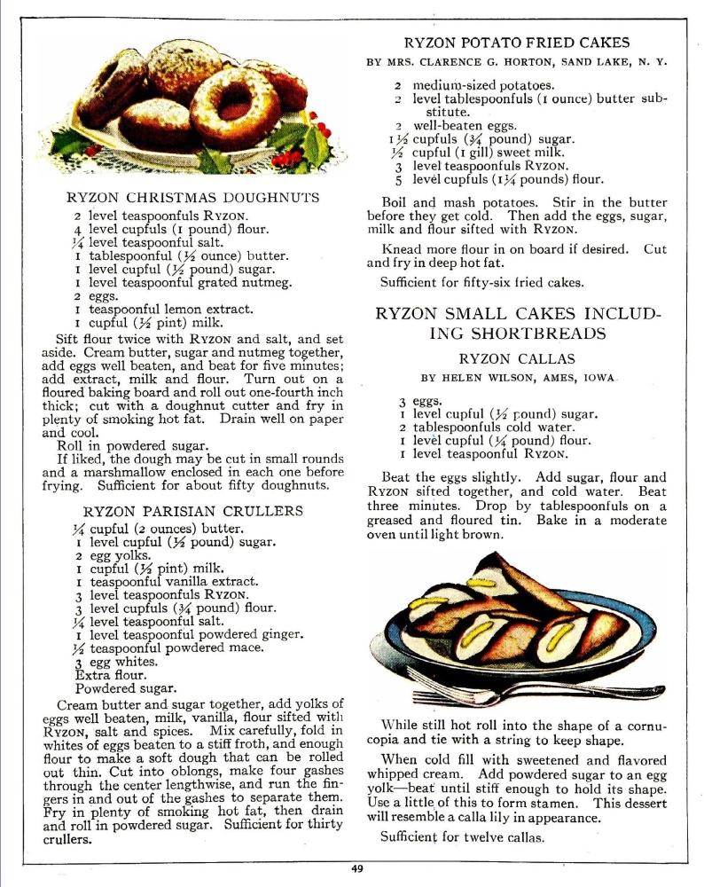 Ryzon Baking Book 1917 Christmas Doughnuts Poster Print (24 x 36 ...