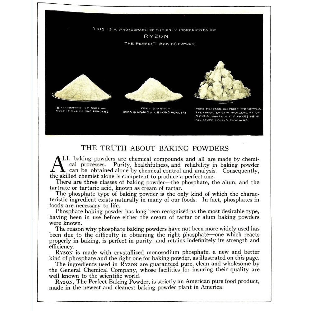 Ryzon Baking Book 1917 The Perfect Baking Powder Poster Print (18 x 24 ...