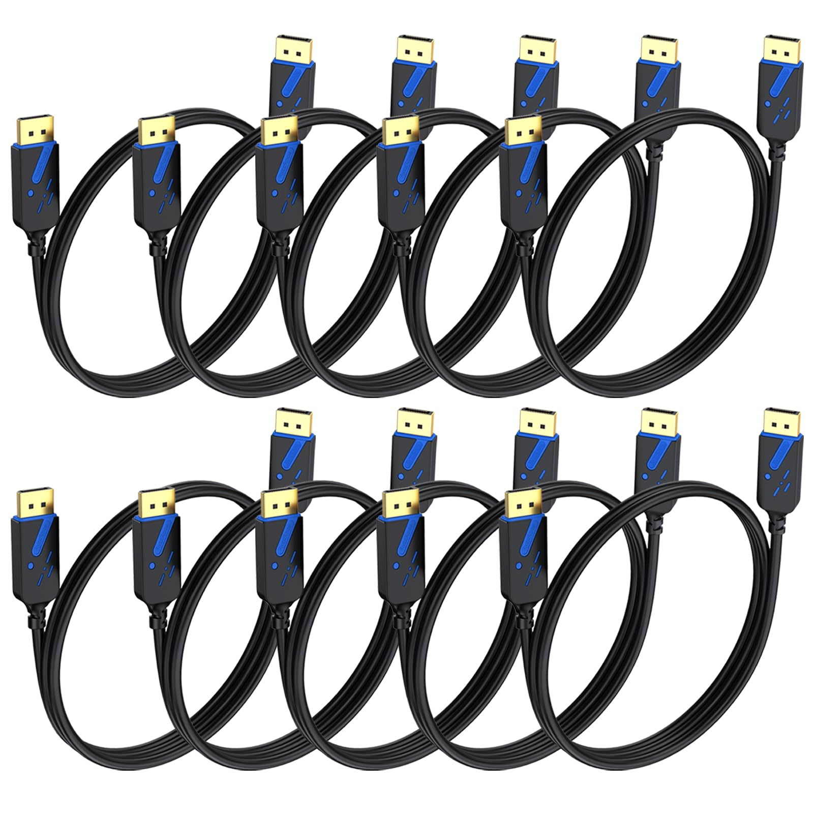 RyzzRooa DisplayPort Cables 6 FT, 10-Pack, Gold-Plated DP to DP Cables ...