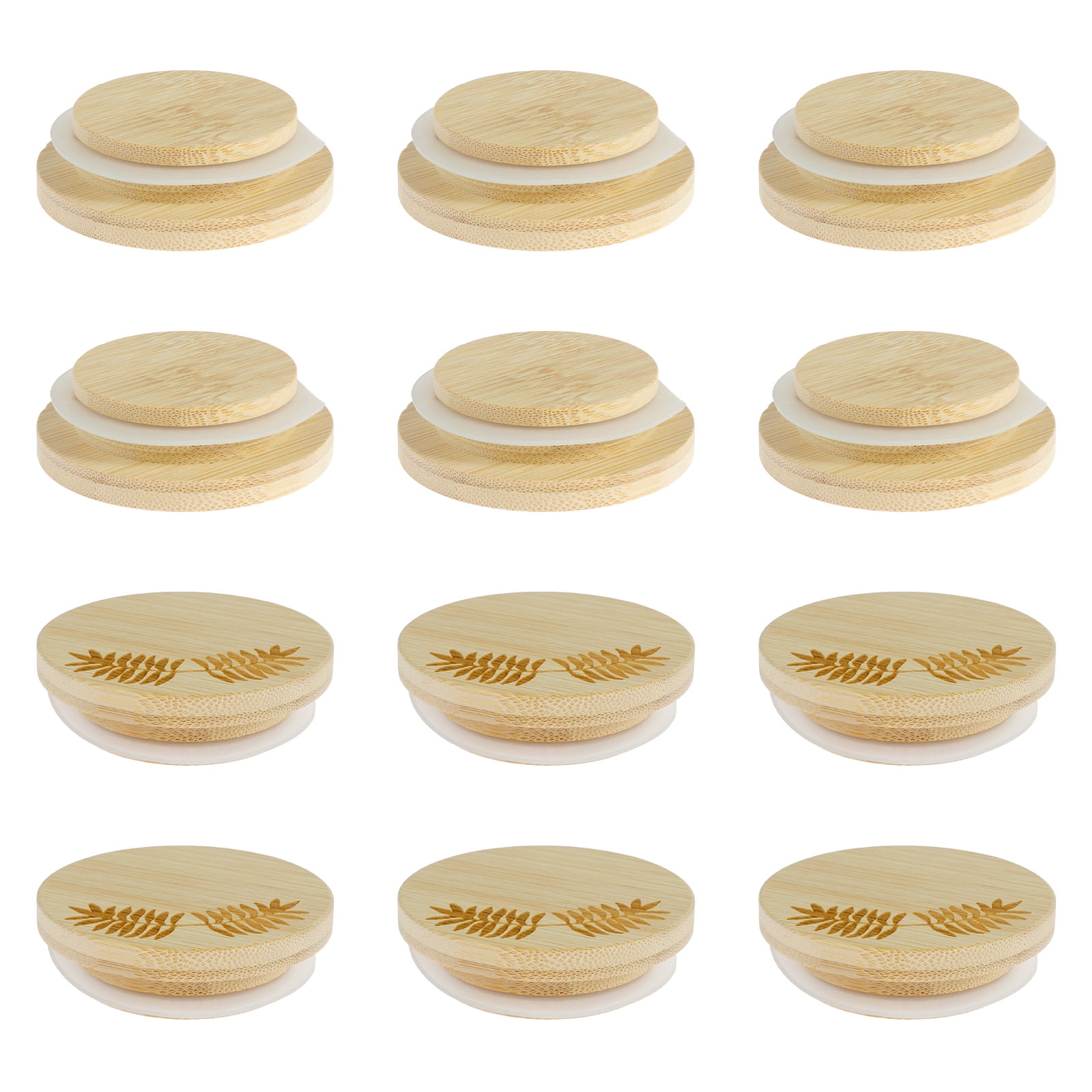 Pcapzz 12PCS Reusable Bamboo Lids for Oui Yogurt Jars, Leak-Proof Wide ...