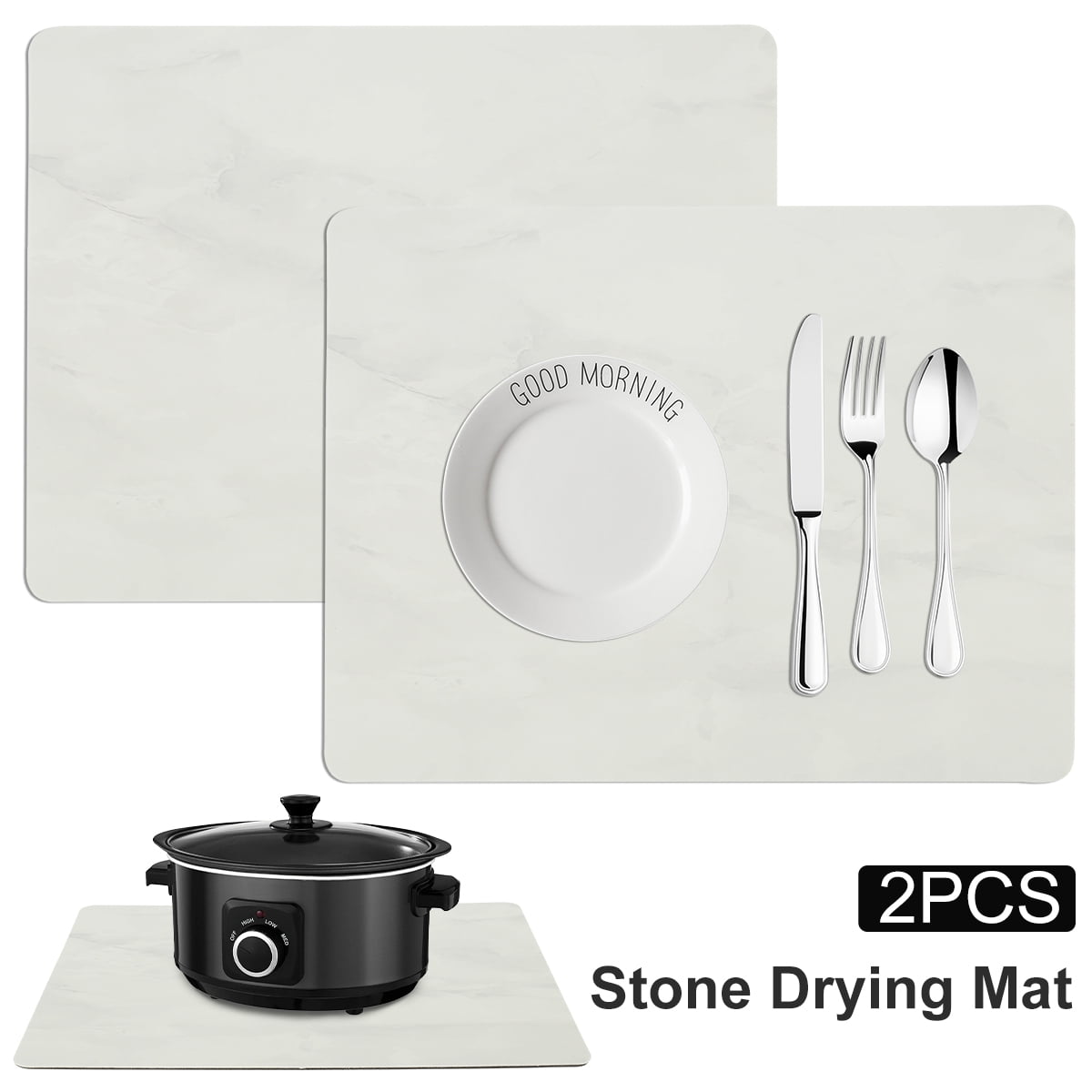 Rzvnmko 2Pcs Counter Drying Mat for Kitchen Counter 15.7x11.8 inch Heat ...