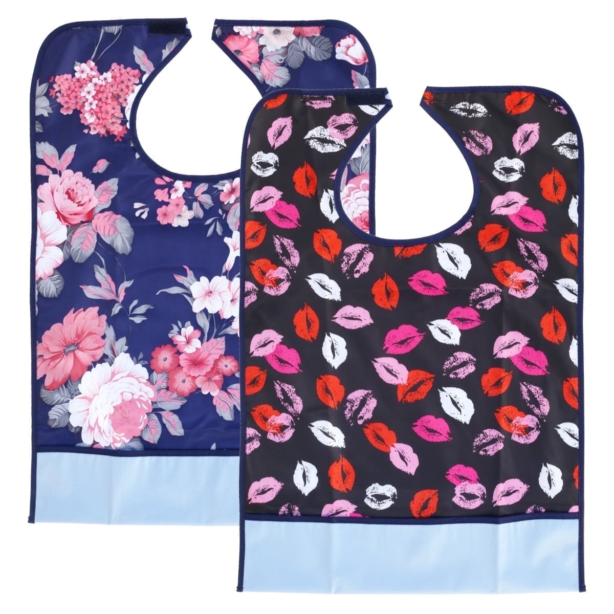 Rzvnmko 2pcs Adult Bib, Size 26x18, Waterproof, Reusable, Crumb Catcher ...