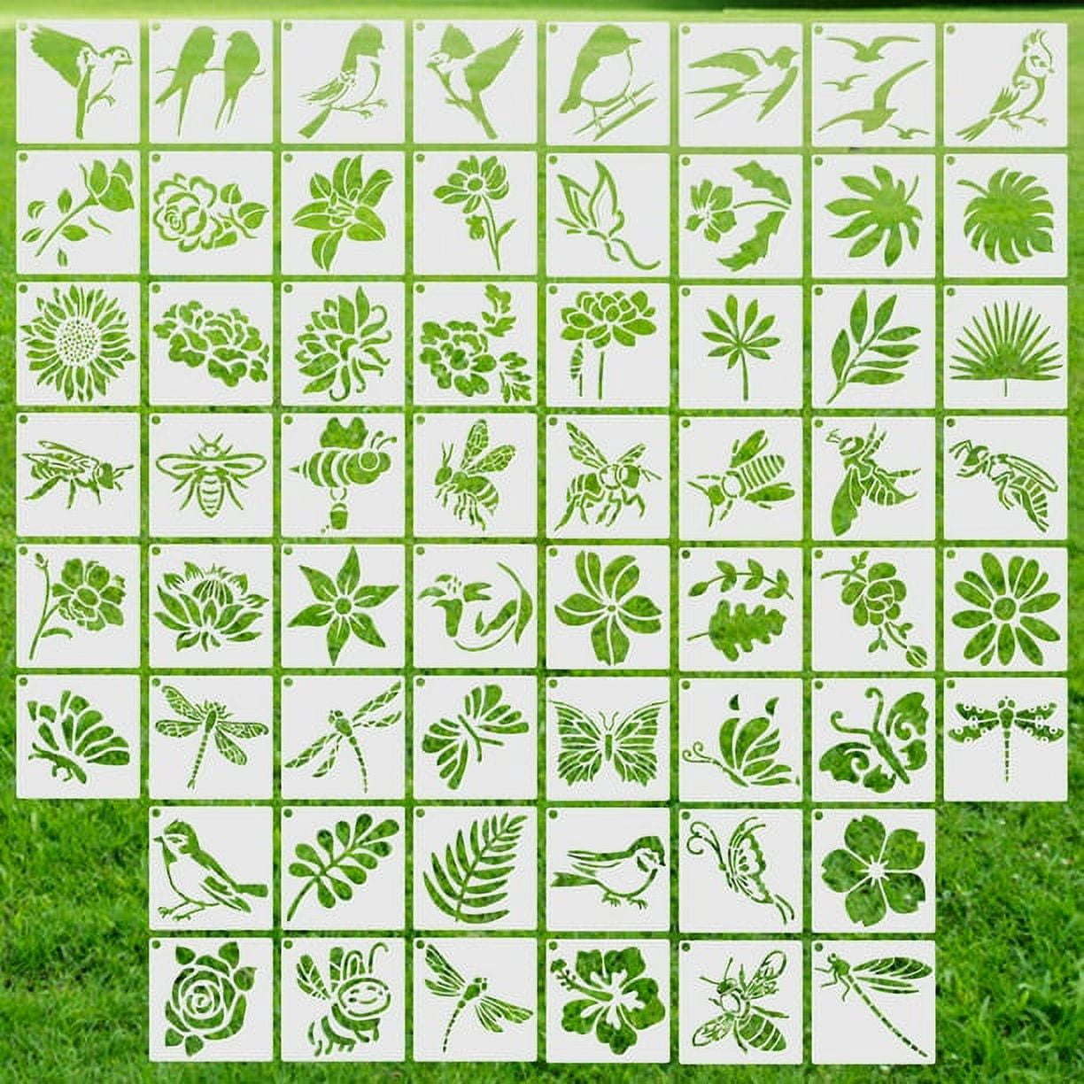 Rzvnmko 60 Pcs Painting Stencils on Wood Canvas Stencil Cut Painting ...