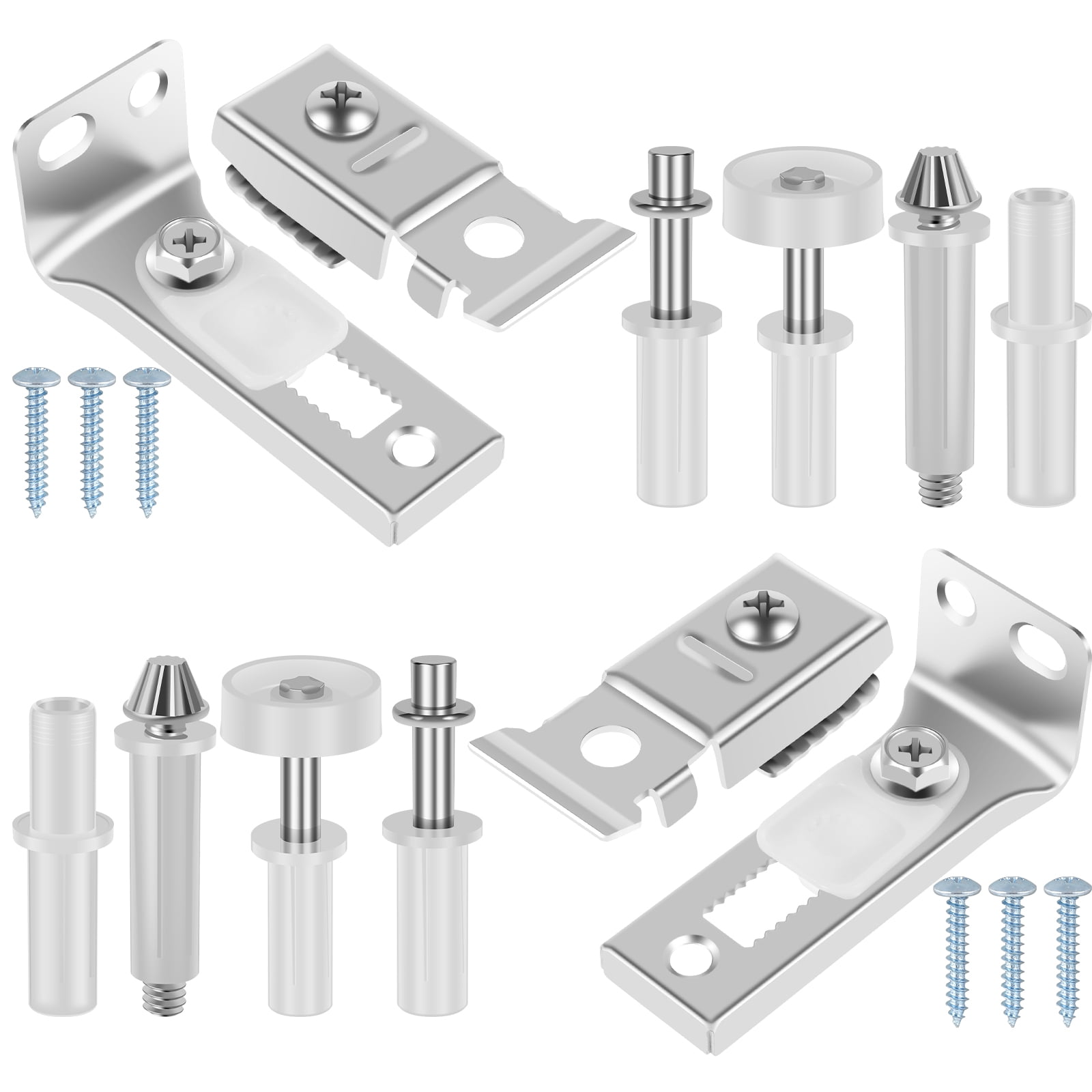 RZVNMKO Bi-Fold Silver White Modern Stainless Steel Zinc Plating Barn ...