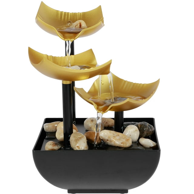 Eummy Water Fountain Tabletop Fountain with Light Pebble Meditation ...
