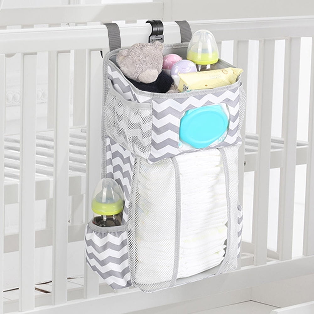 Rzvnmko Portable Hanging Diaper Storage Bag, Crib Caddy & Organizer for ...