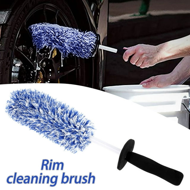 Rzvnmko Automotive Microfibre Wheel Cleaner Brush for Vehicles, Long ...