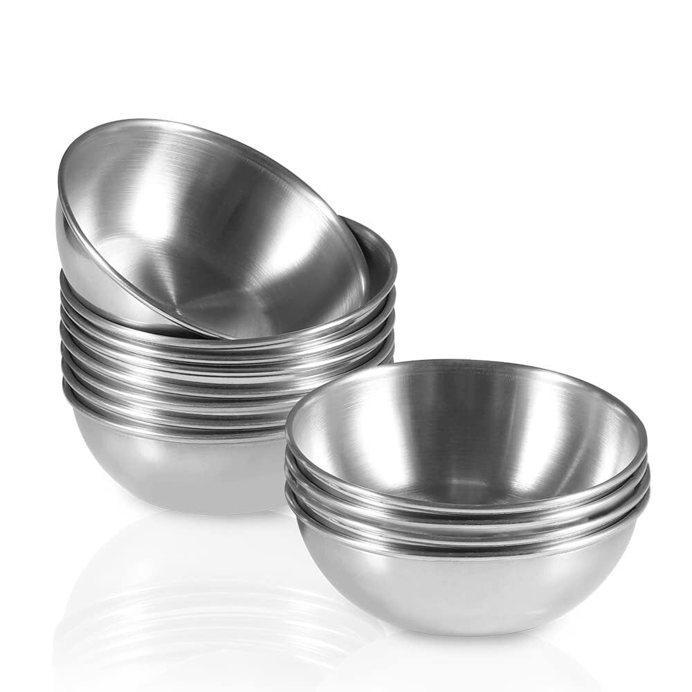 S 12 Pack 3.5inch Stainless Steel Sauce Dishes Mini Individual Saucers ...