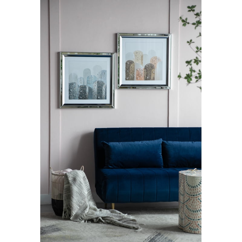 S/2 23.6x23.6" Kaiden Crystal Mirror Framed Wall Art on Mellow Golden ...