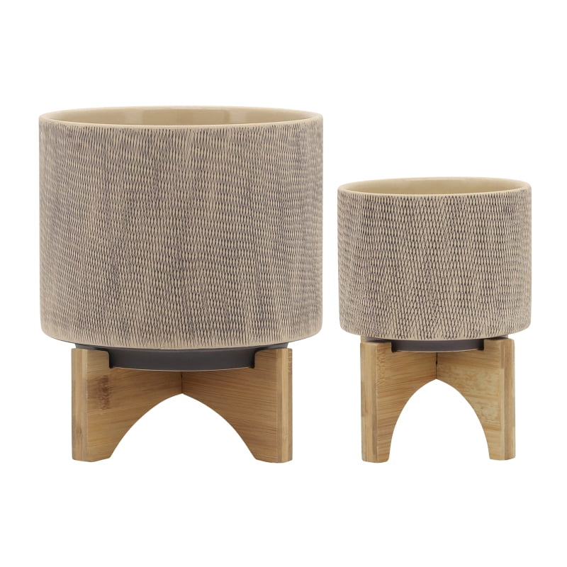 S/2 5/8" MESH PLANTER W/ STAND, TAN - Walmart.com