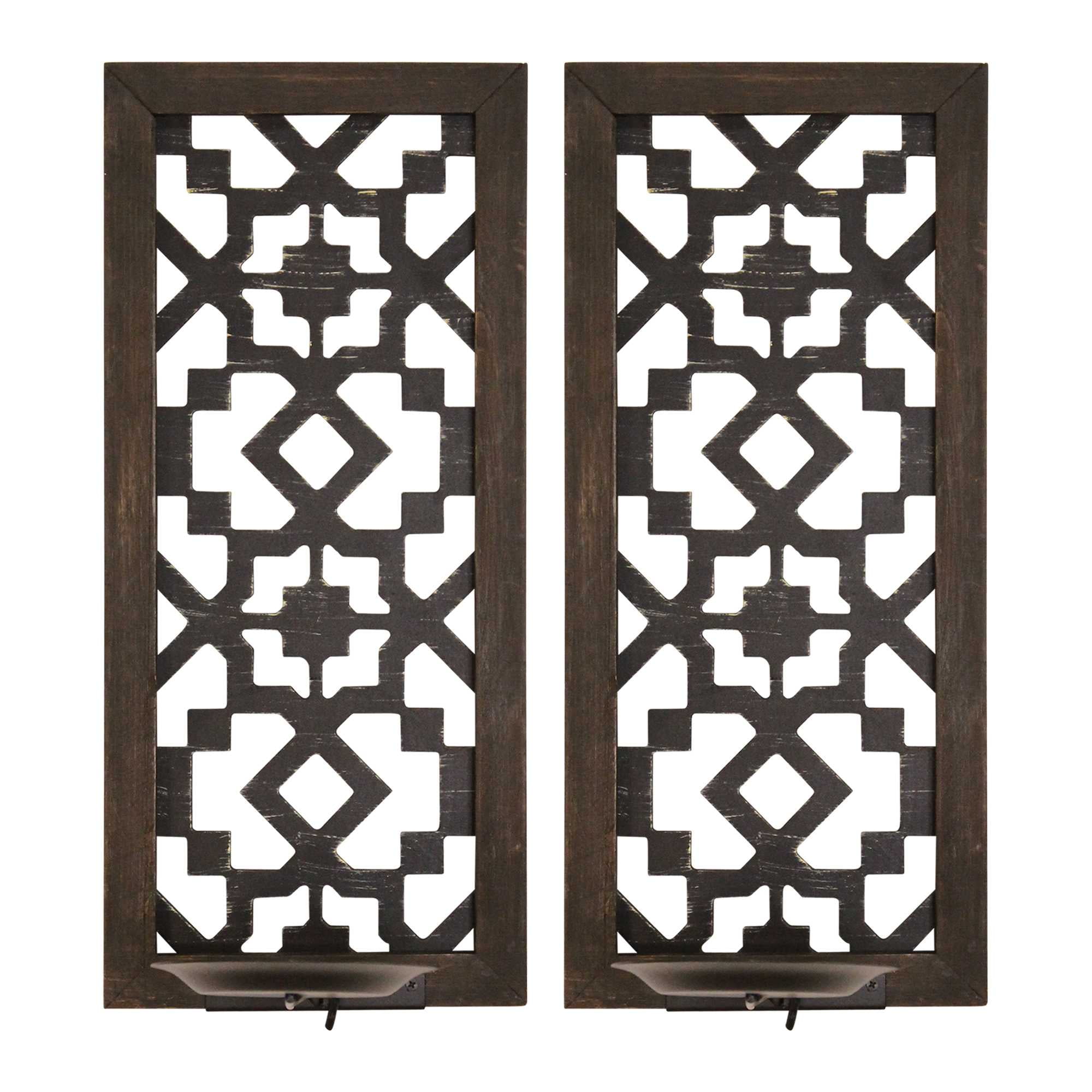 S 2 Black Laser Cut Sconces - Walmart.com