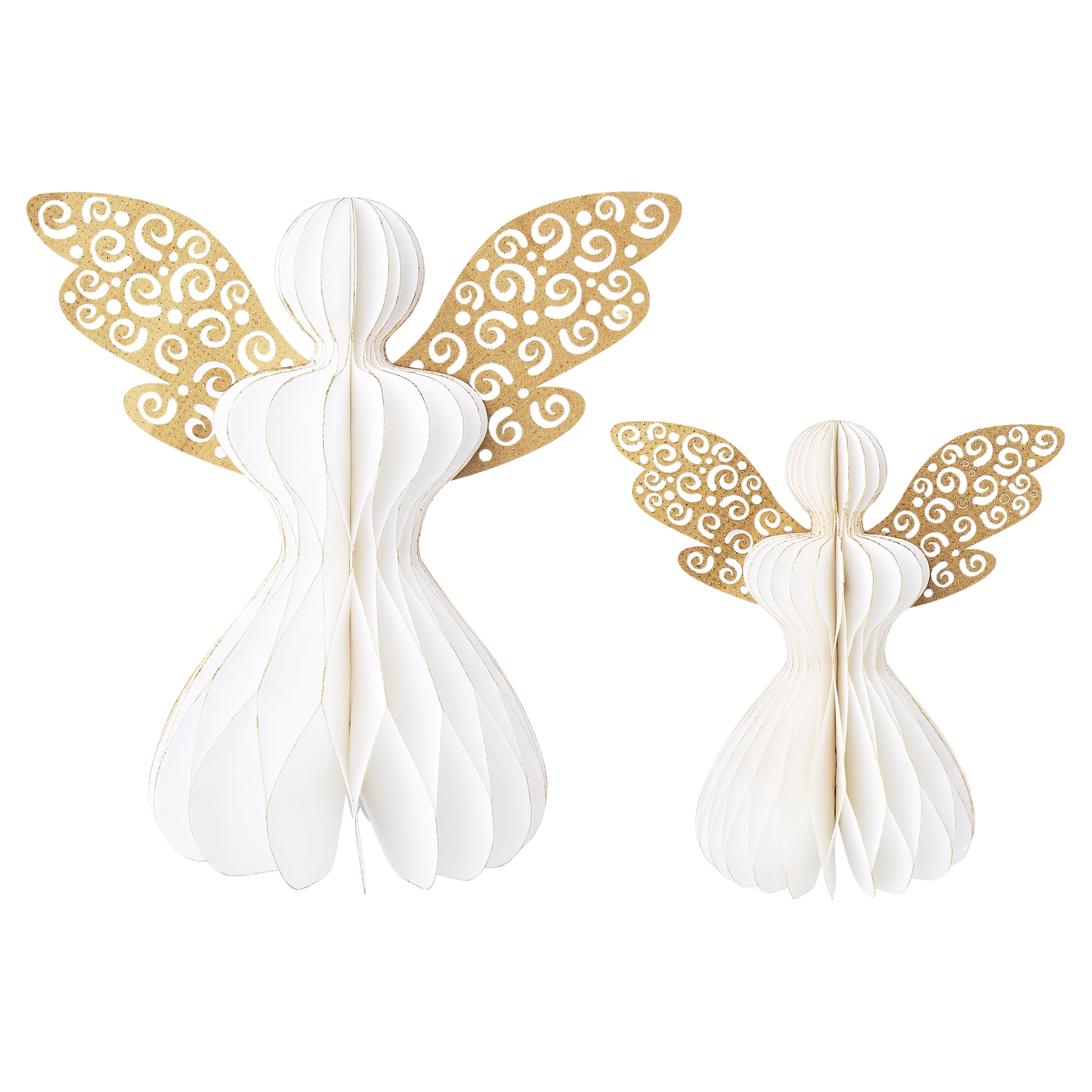 Paper Angels Christmas Tabletop Decorations, White, 2 Count, by Holiday ...