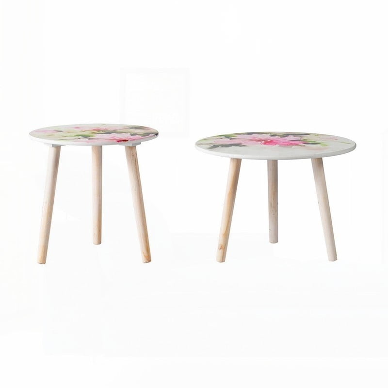 S/2 Side Tables: Nature-Inspired with MDF and Three-Legged Small ...