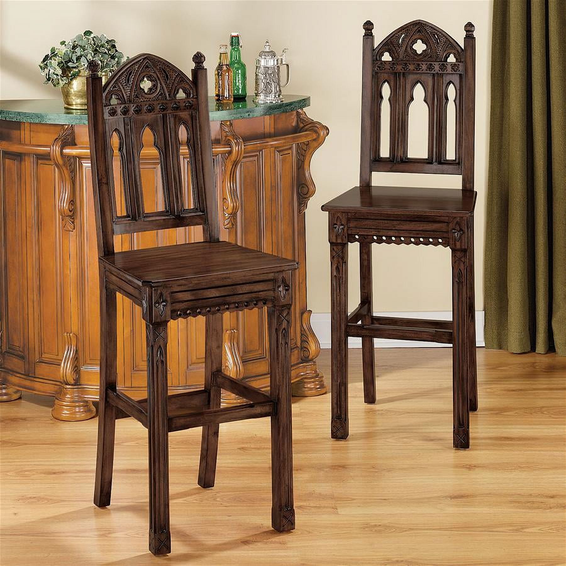 S/2 Sudbury Gothic Bar Stools Design Toscano Furniture Bar Furniture ...