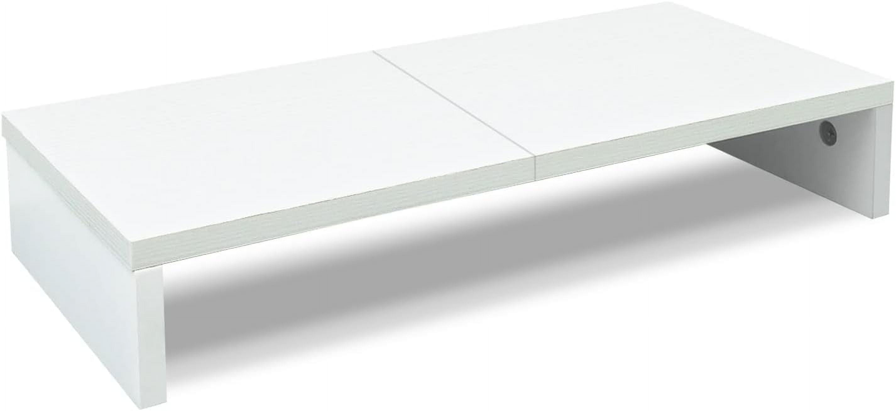 S 20 inch White Monitor Stand Riser, Wood Monitor Stand for Desk, TV ...