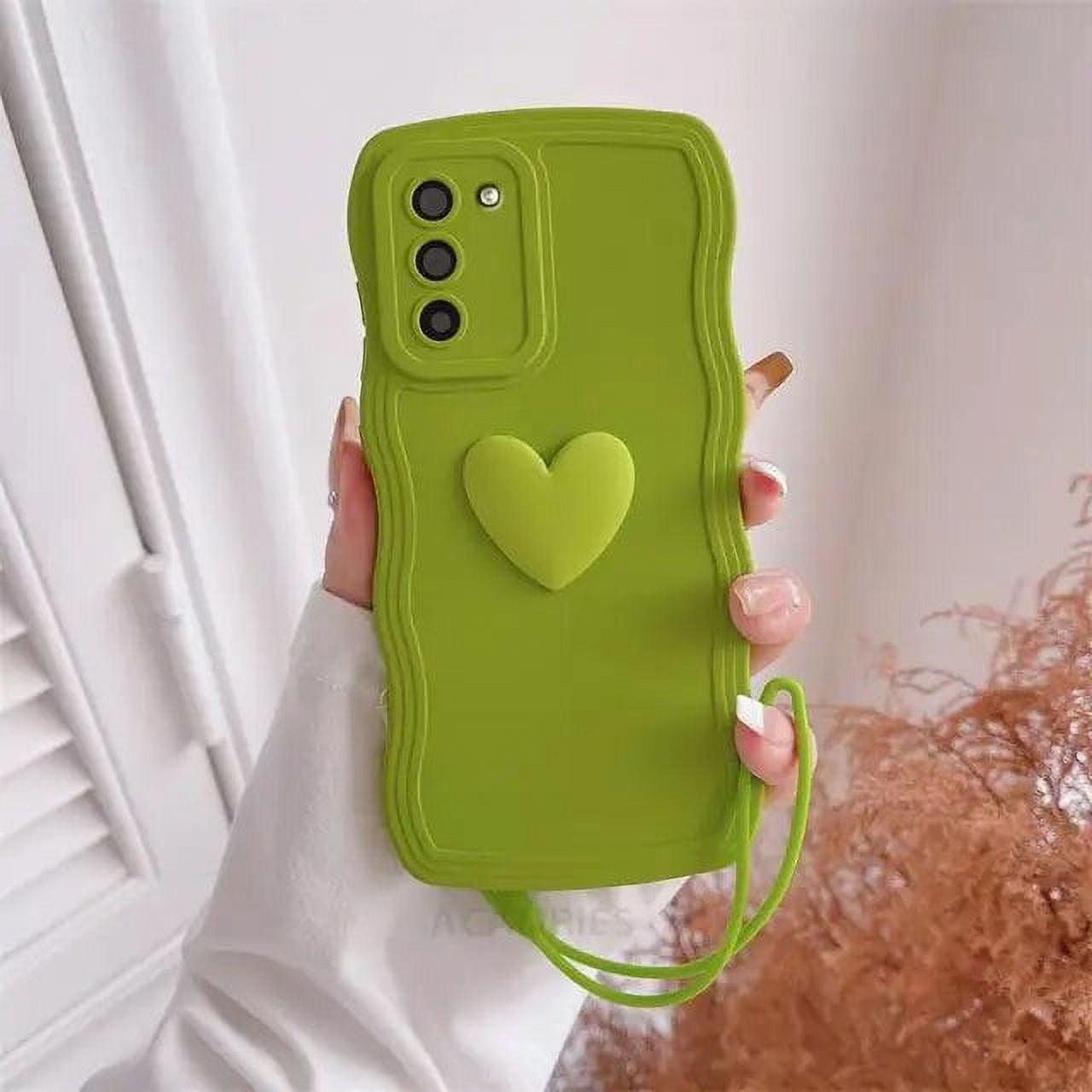 S 21 23 22 Love Heart Wavy Wrist Strap Silicone Case For Samsung Galaxy S23 S21 S22 Plus Ultra ...