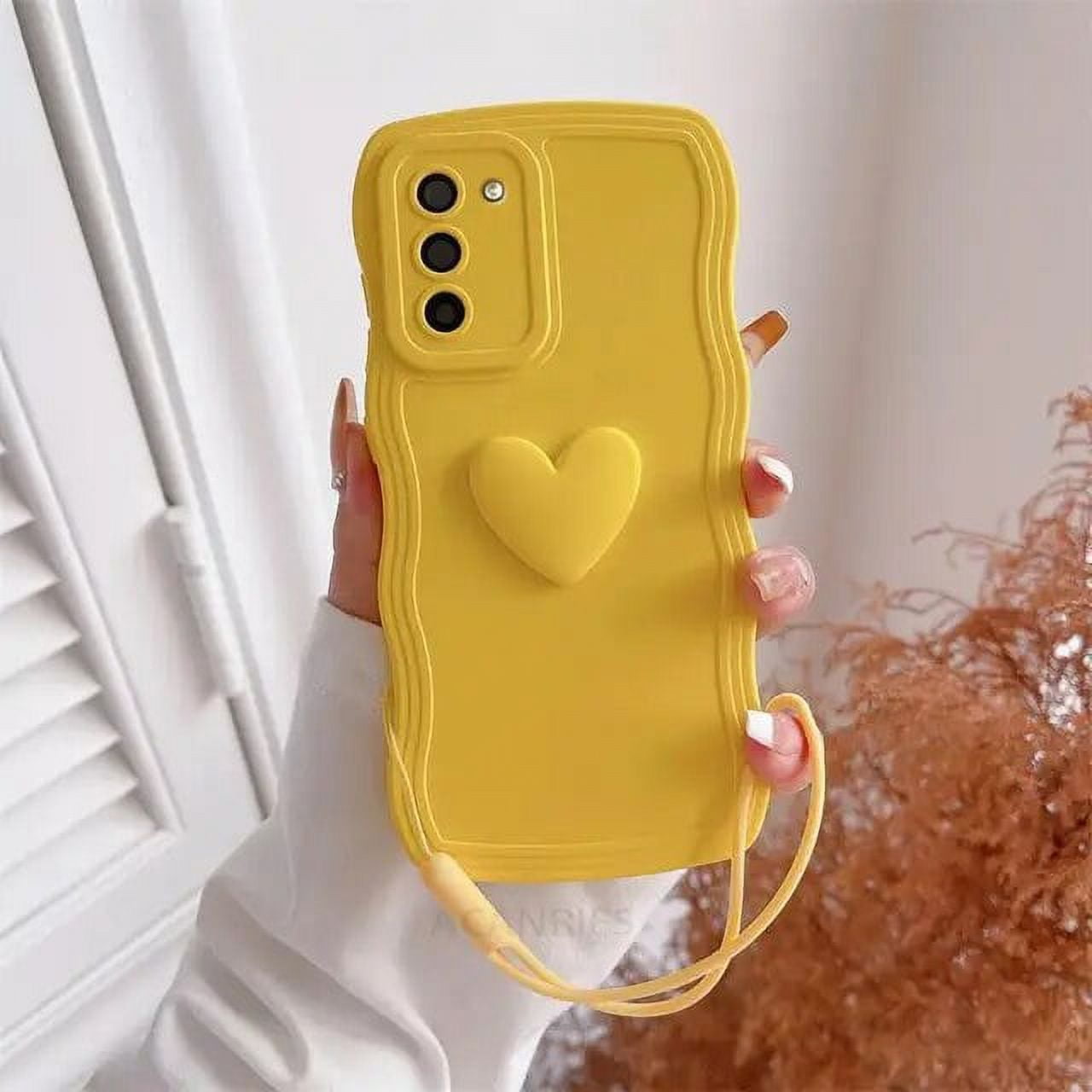 S 21 23 22 Love Heart Wavy Wrist Strap Silicone Case For Samsung Galaxy S23 S21 S22 Plus Ultra ...