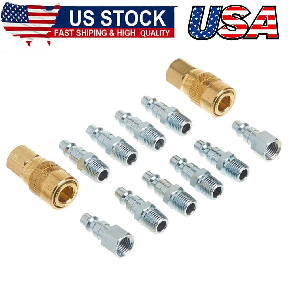 (S-210) 1/4" NPT M-Style Coupler and Plug Kit, (12-Piece) - Walmart.com