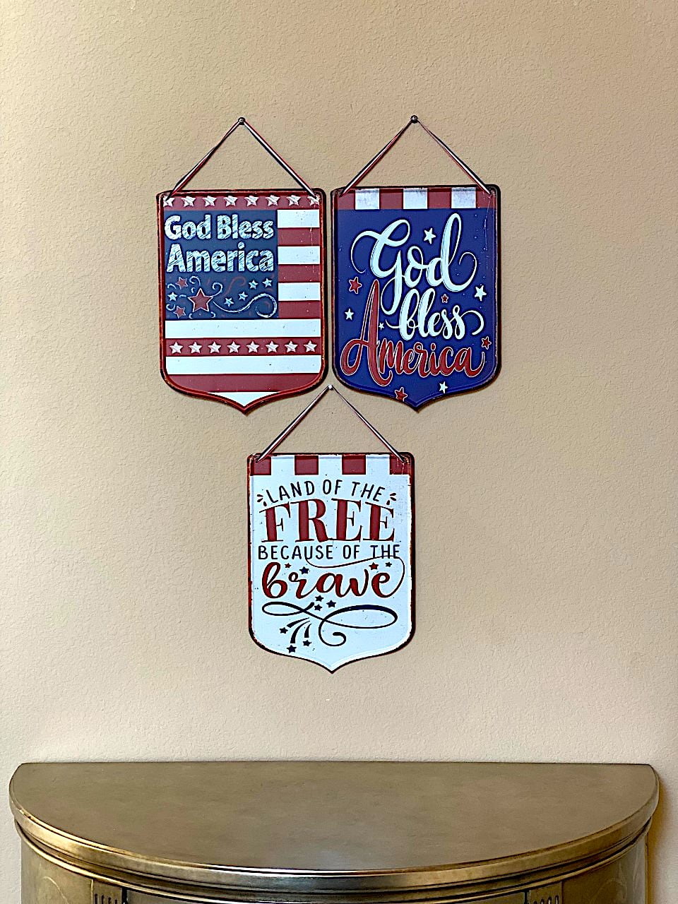 S/3 Patriotic American Signs Large Metal Wall Decor For Office Business ...
