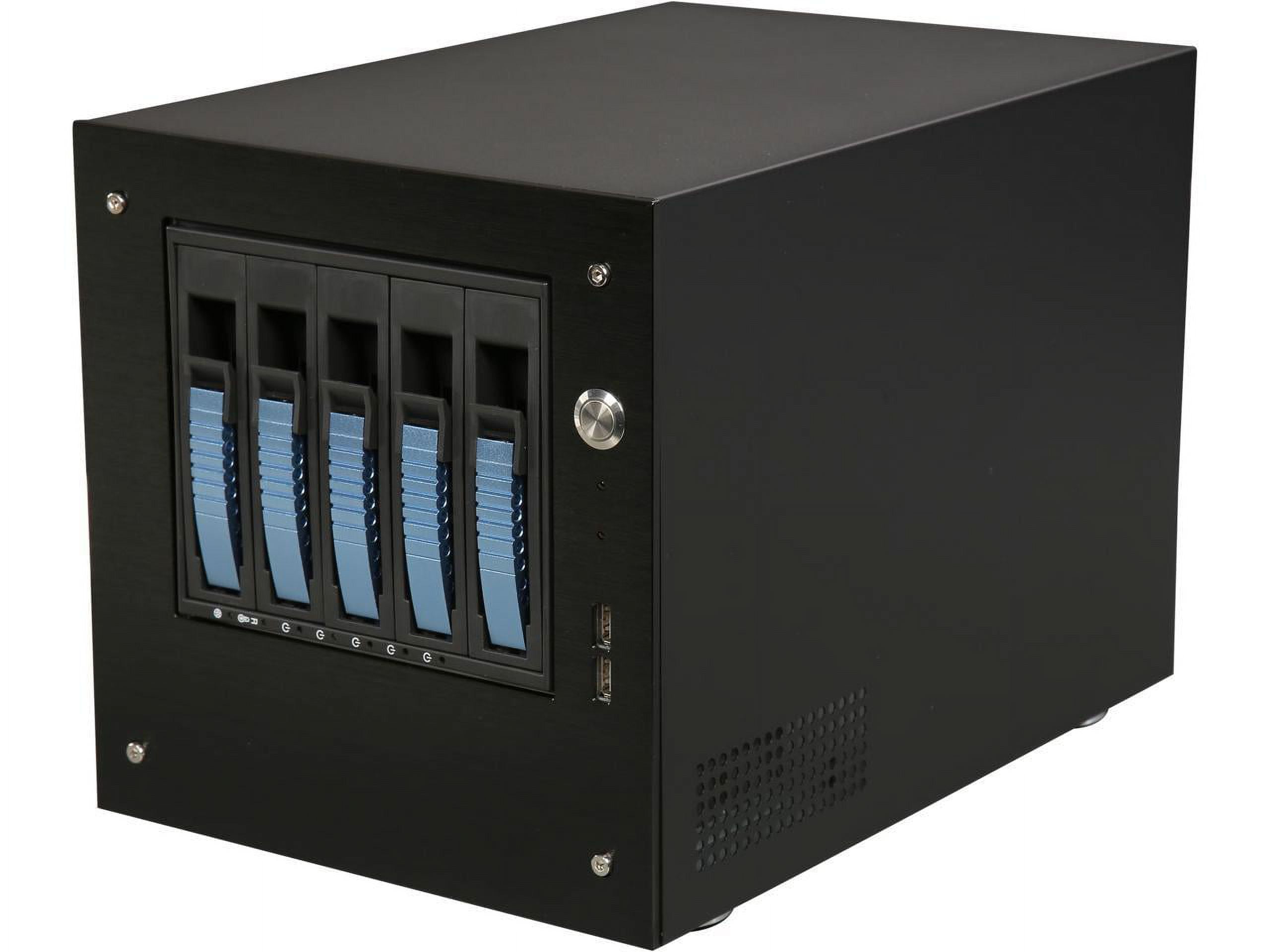 S-35-B5BL Black Aluminum / Steel Tower Compact Stylish 5 x 3.5" Hotswap ...