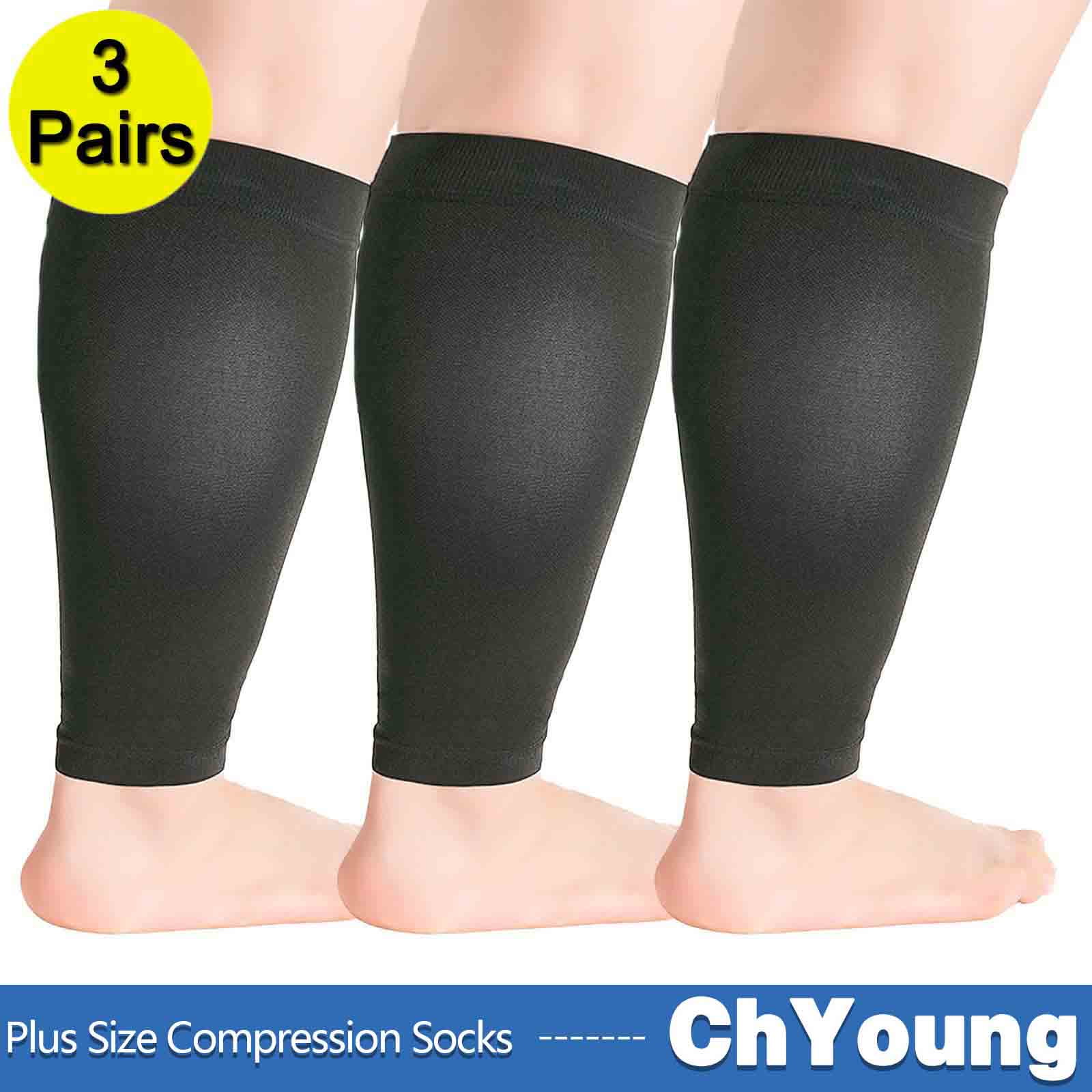 3Pack S Extra Wide Calf Compression Stockings for Women & Men, Plus ...