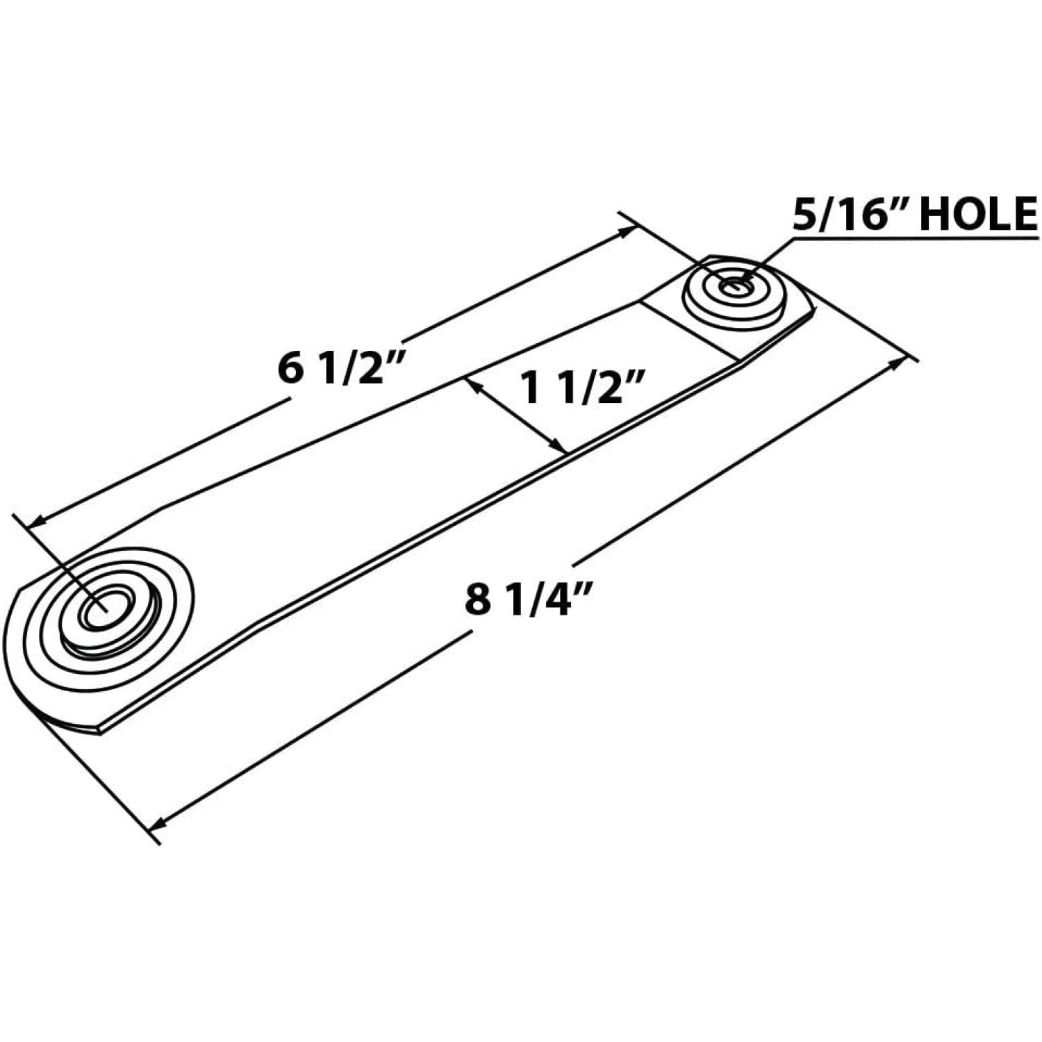 S/4 Stainless Steel Glider Bearing Arm Brackets - 6 1/2" from Hole to ...