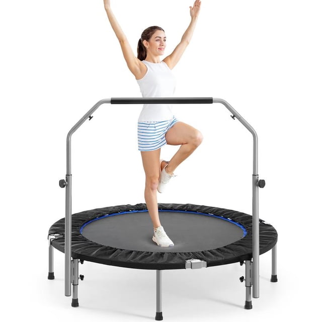 S - 40"/48" Foldable Mini Trampoline for Adults, Rebounder Trampoline ...
