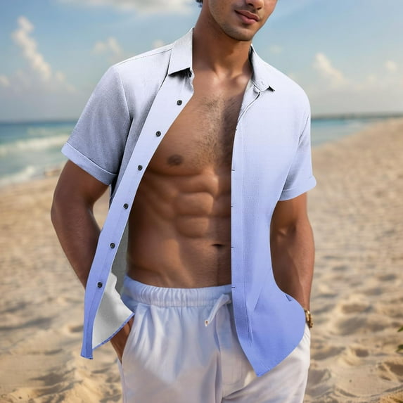 S-4X Plus Size Shirts for Men Big & Tall Short Sleeve Button-Down ...