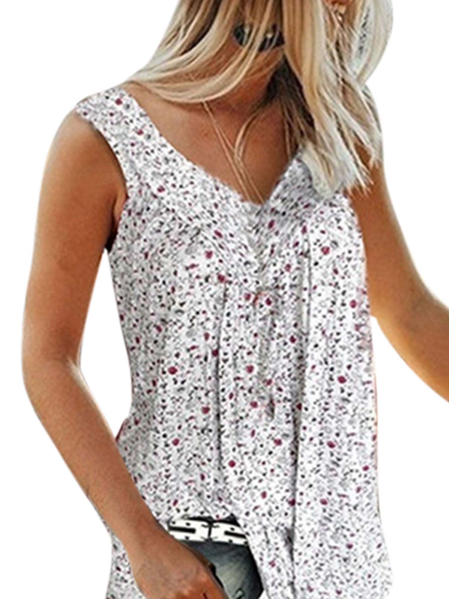 S-7XL Women's Loose Fitting Flowy Sleeveless Tunic, Casual Vest Swing ...
