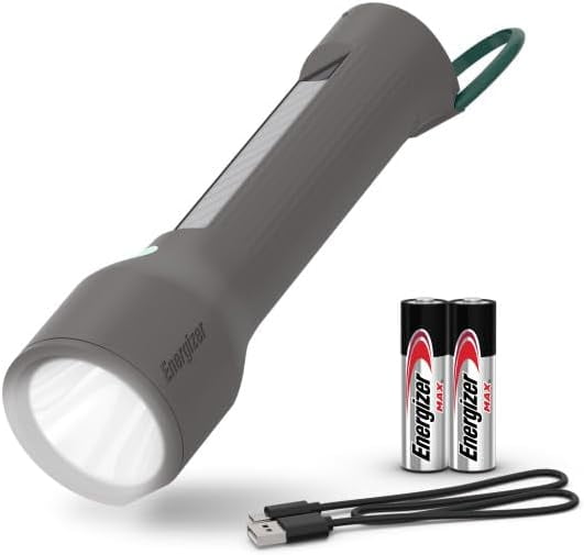 S-600 Hybrid Power LED Flashlight, Solar, Rechargeable, or AA Battery ...