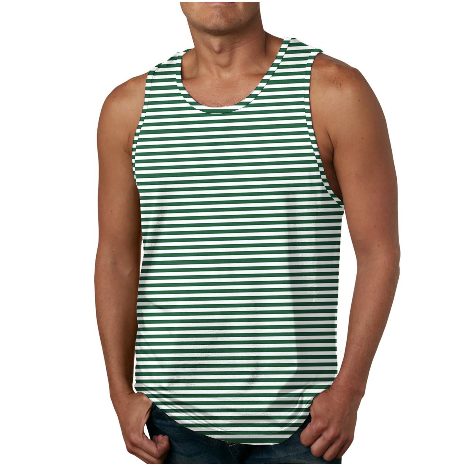 S-6X Plus Size Mens Tank Tops Big & Tall Sleeveless Crewneck Muscle ...
