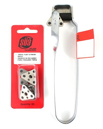 SÜA - Triple Flint Torch Striker/Spark Lighter + Replacement Flints (5 ...