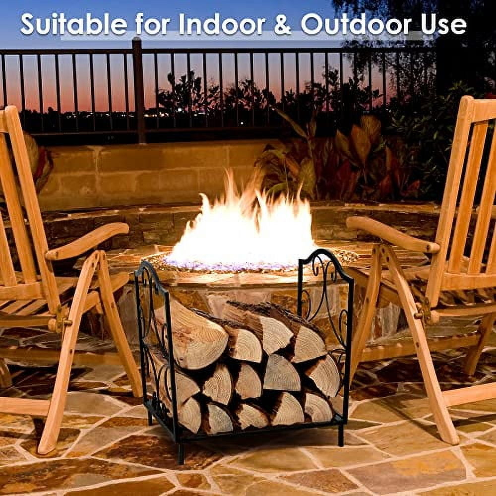 S AFSTAR 1.5Ft/17.5” Firewood Rack Outdoor Indoor, Heavy Duty Firewood ...