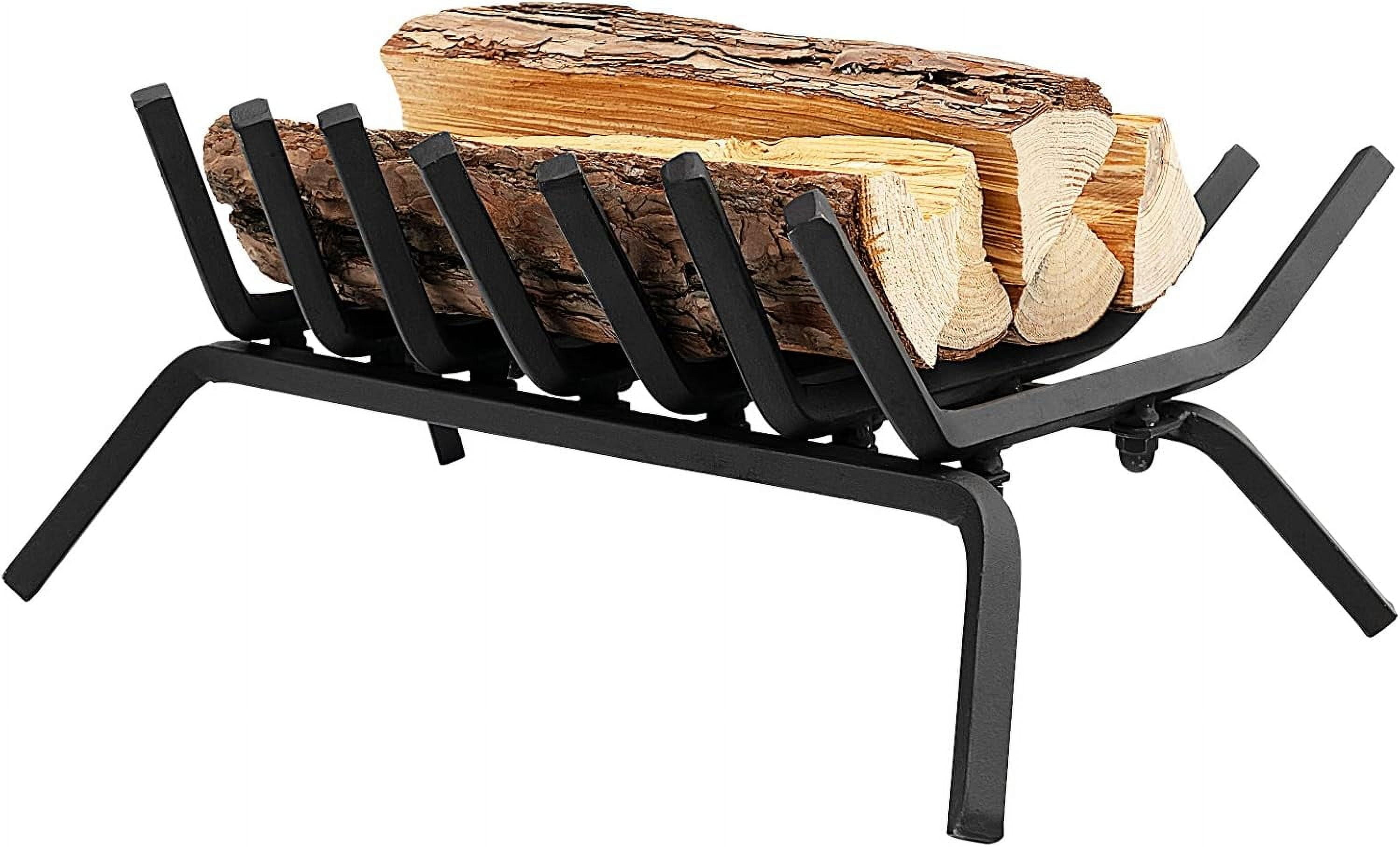 S AFSTAR 18 Inches Fireplace Grate, Heavy-Duty Steel Fireplace Log ...