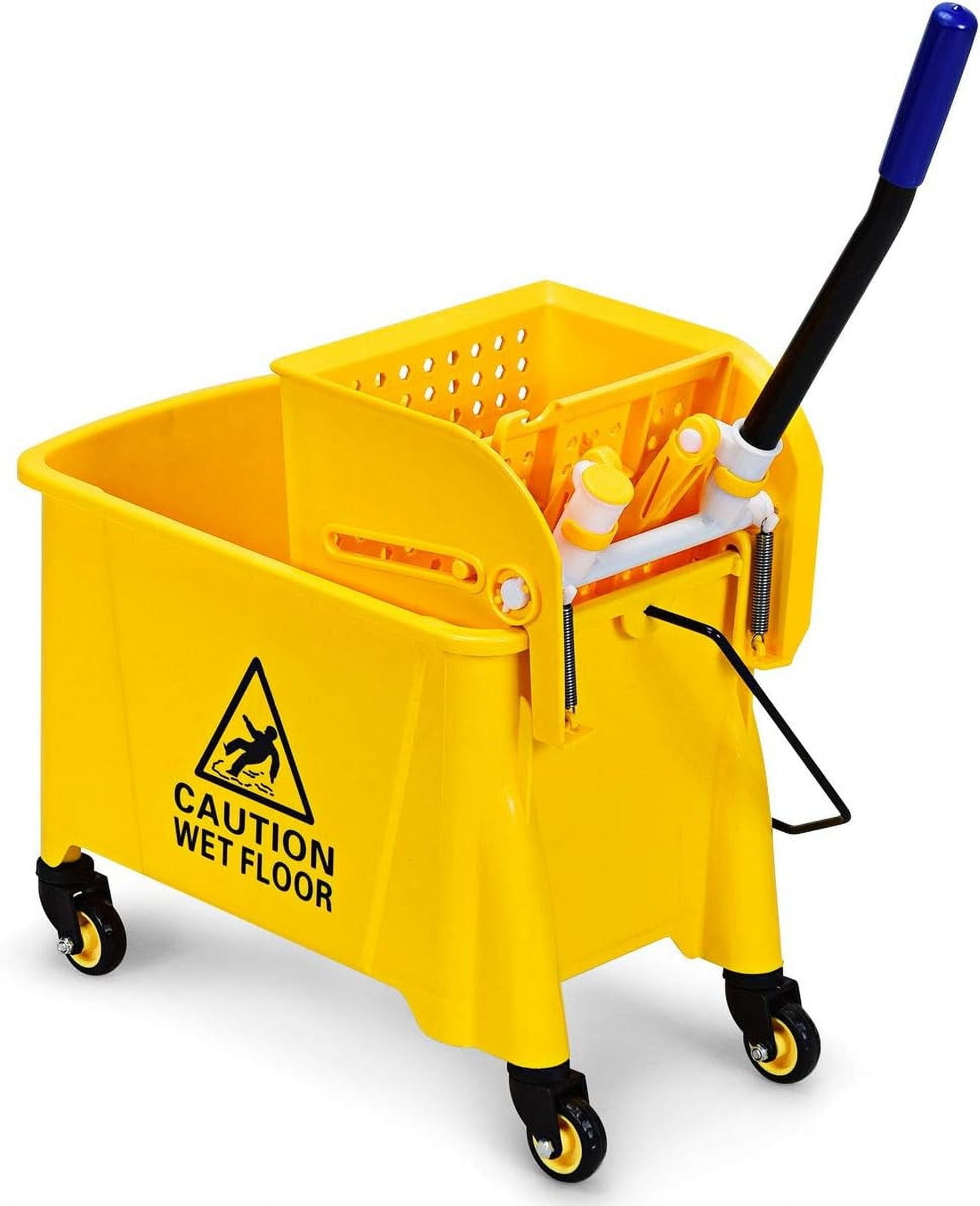 S AFSTAR 20L/21 Quart Commercial Mop Bucket with Wringer, Portable Mop ...