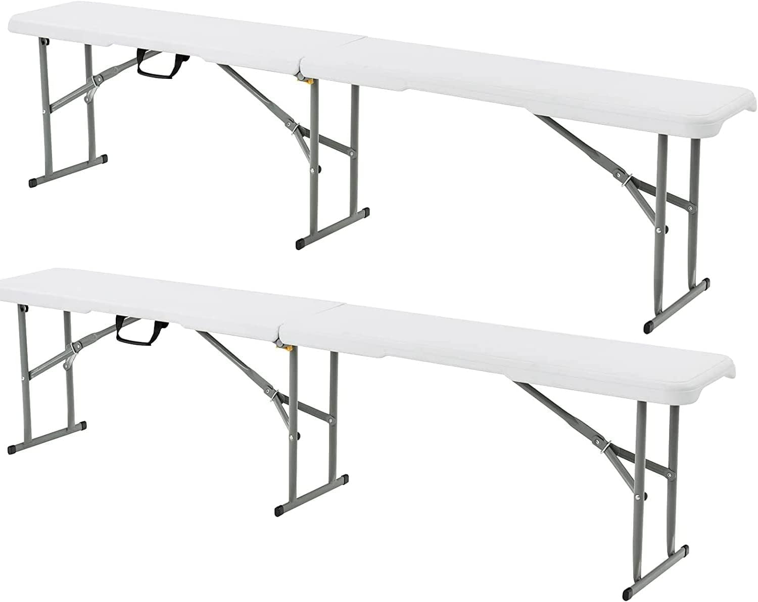 S AFSTAR 2PCS Plastic Folding Bench, 6FT Outdoor Camping Picnic Benches ...