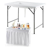 4 ft Folding Ice Table, Party Cooler, Table with Drain, Party Table ...