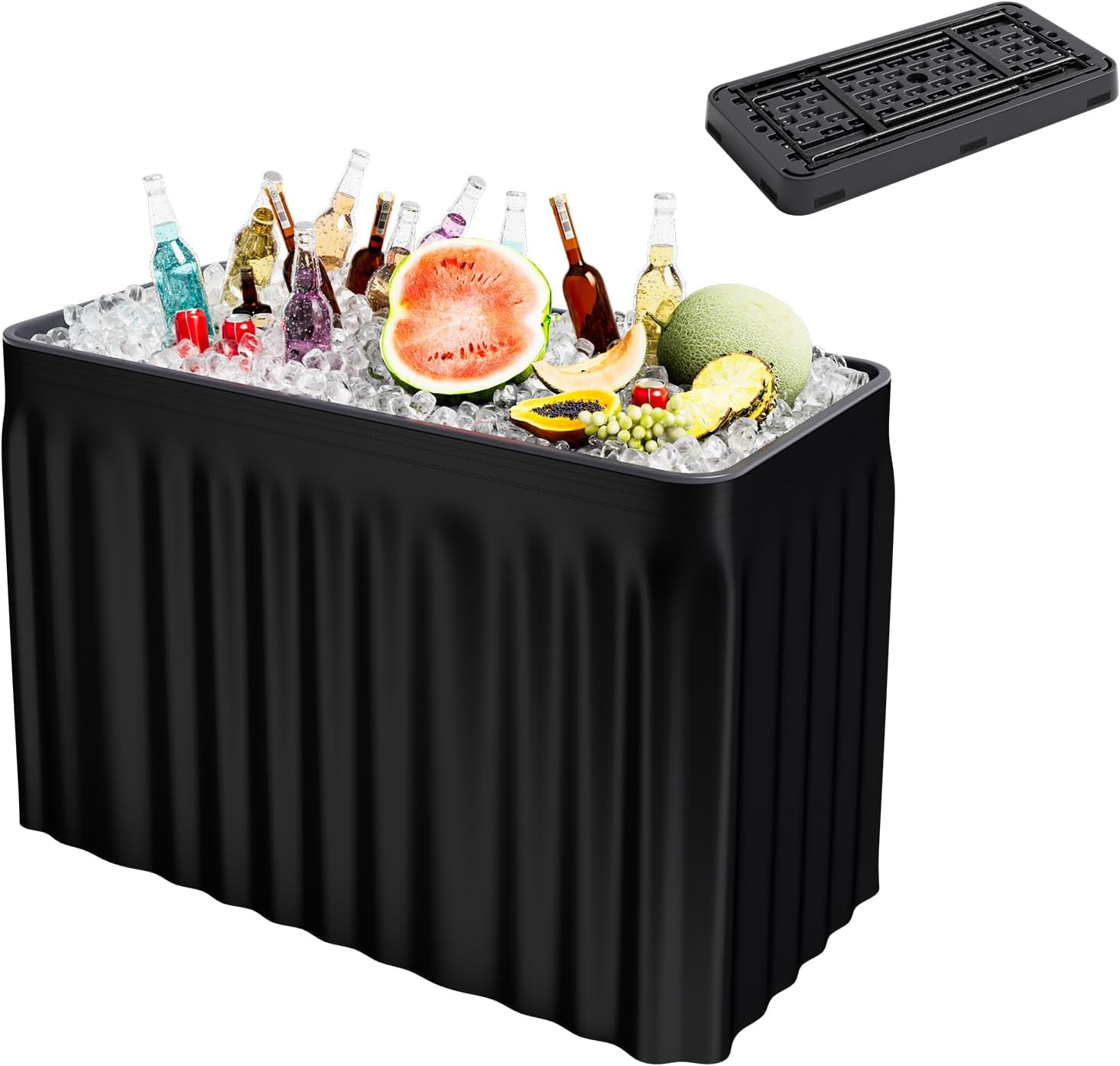 S AFSTAR 4 Foot Ice Tables for Parties with Drain, Folding Ice Cooler ...