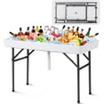 S AFSTAR 4 Foot Ice Tables for Parties with Drain, Folding Ice Cooler ...