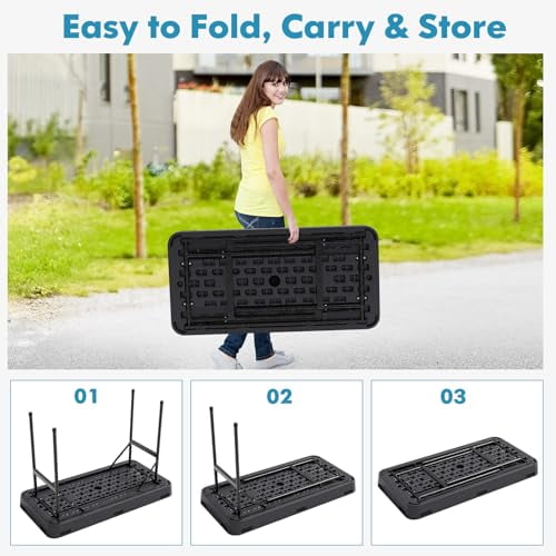 S AFSTAR 4 Foot Ice Tables for Parties with Drain, Folding Ice Cooler ...