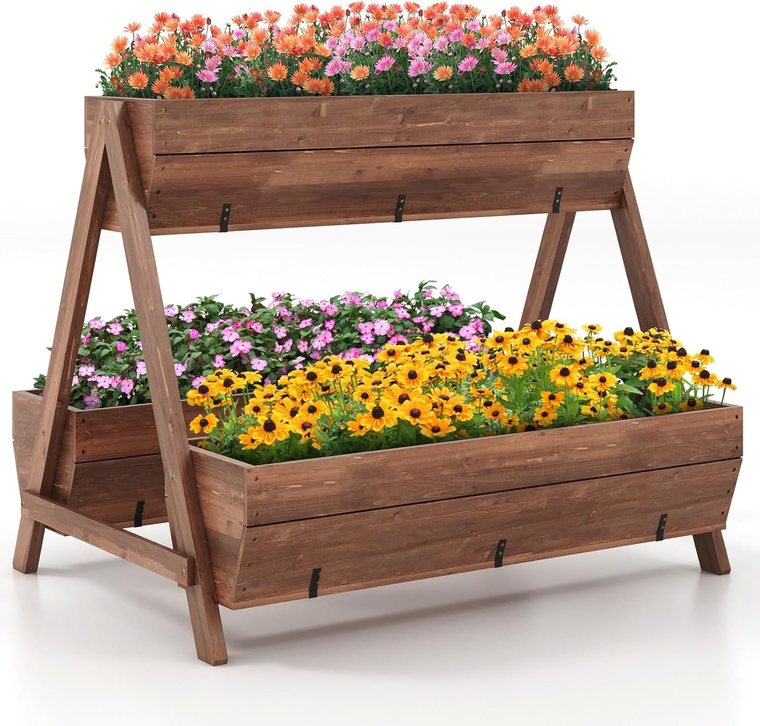 S AFSTAR 40-Inch Vertical Raised Garden Bed, 3 Tiered Wooden Planter ...
