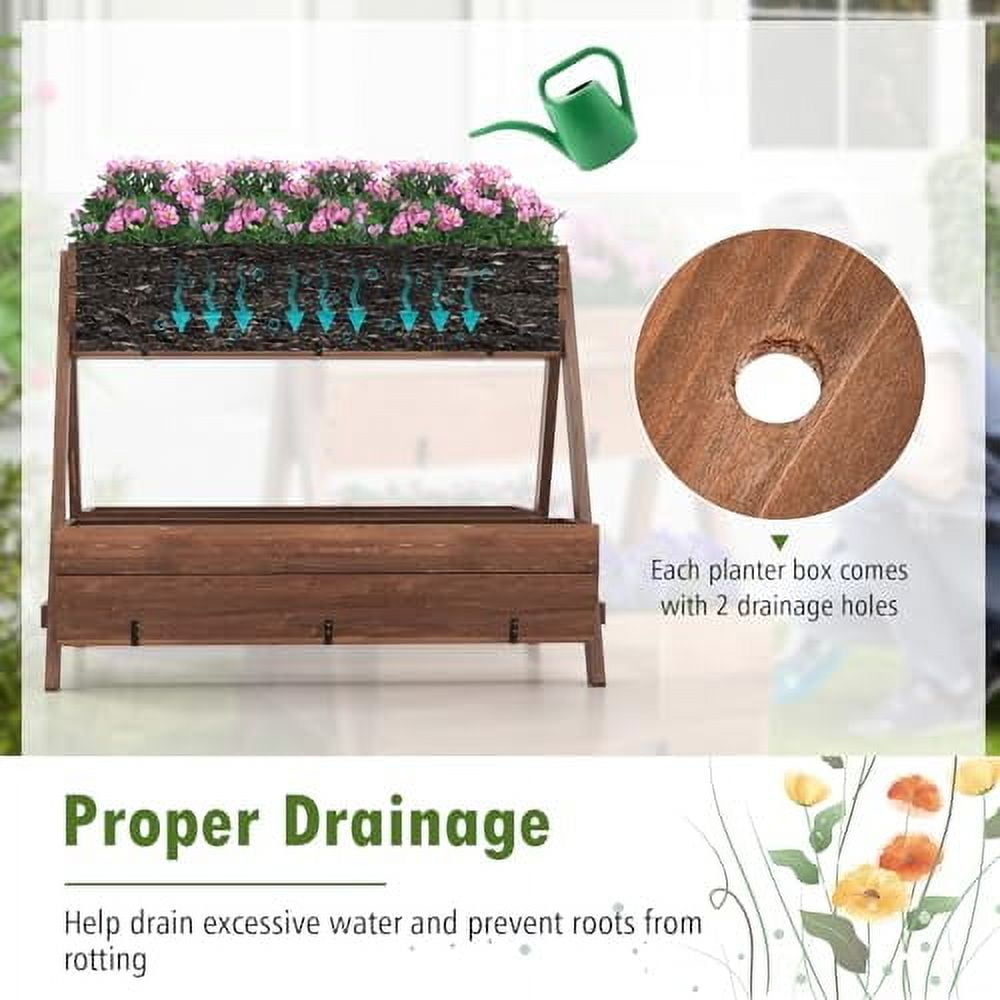 S AFSTAR 40-Inch Vertical Raised Garden Bed, 3 Tiered Wooden Planter ...