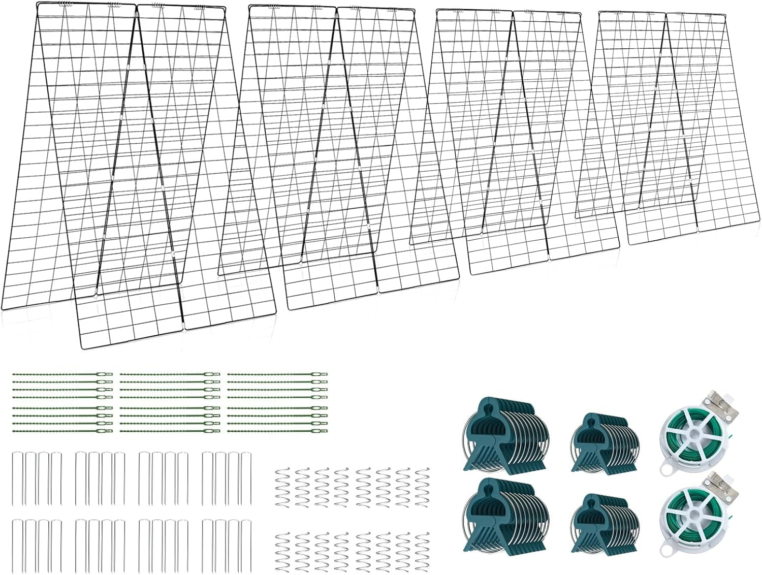 S AFSTAR 46 x 34 Inch Cucumber Trellis for Garden, 16 PCS Foldable A ...