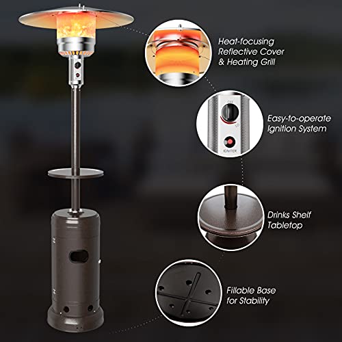 S AFSTAR 48000 BTU Outdoor Patio Heater, Portable Propane Heater w ...