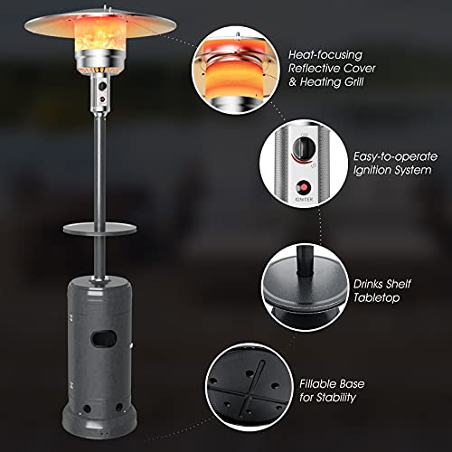 S AFSTAR 48000 BTU Outdoor Patio Heater, Portable Propane Heater w ...