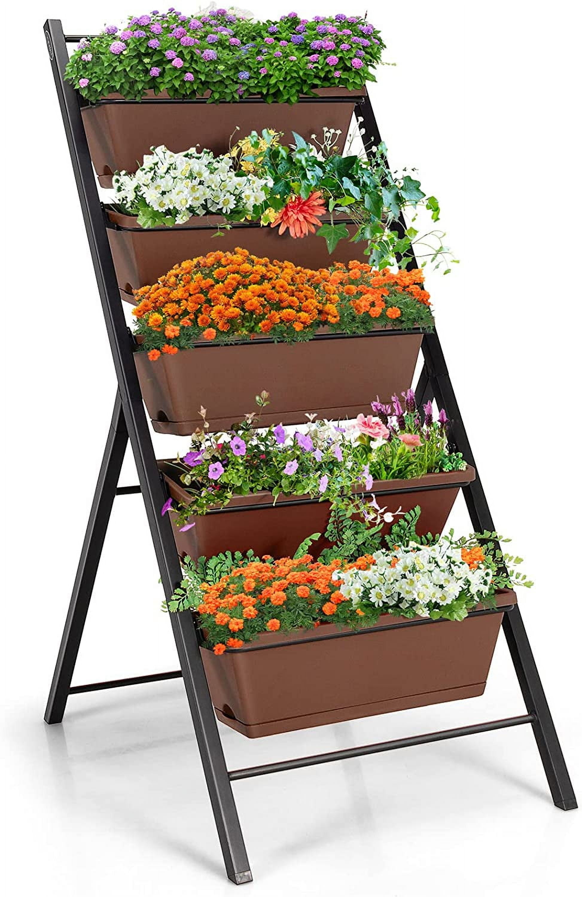 S AFSTAR 5-Tier Vertical Garden Planter, 5-Layer Raised Garden Bed with ...