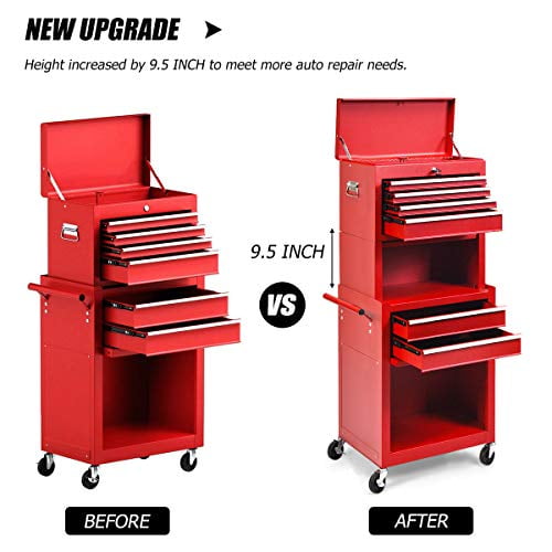 S AFSTAR 6-Drawer Rolling Tool Chest, High Capacity Tool Storage ...