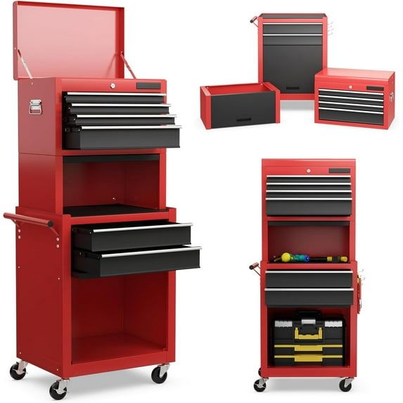 S AFSTAR 6-Drawer Rolling Tool Chest, High Capacity Tool Storage ...