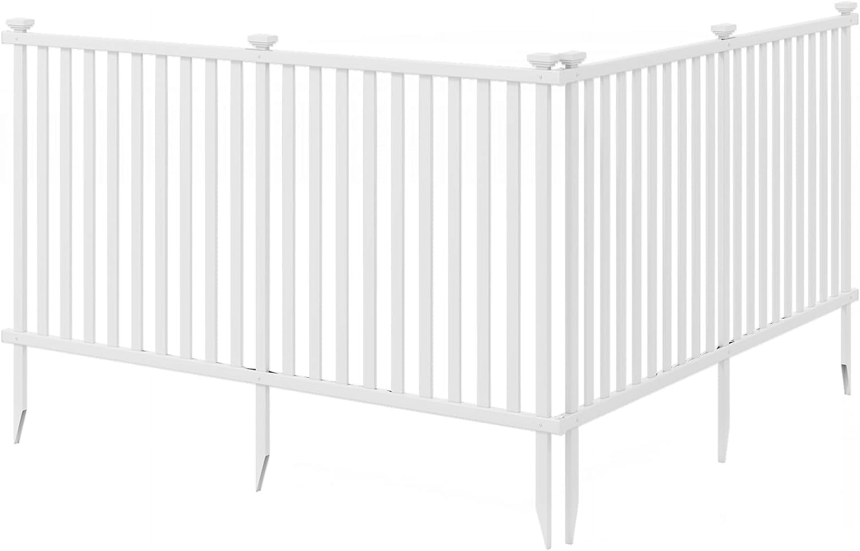S AFSTAR 80" x 51" Garden Fence Outdoor Fence Set of 2, PVC Picket ...